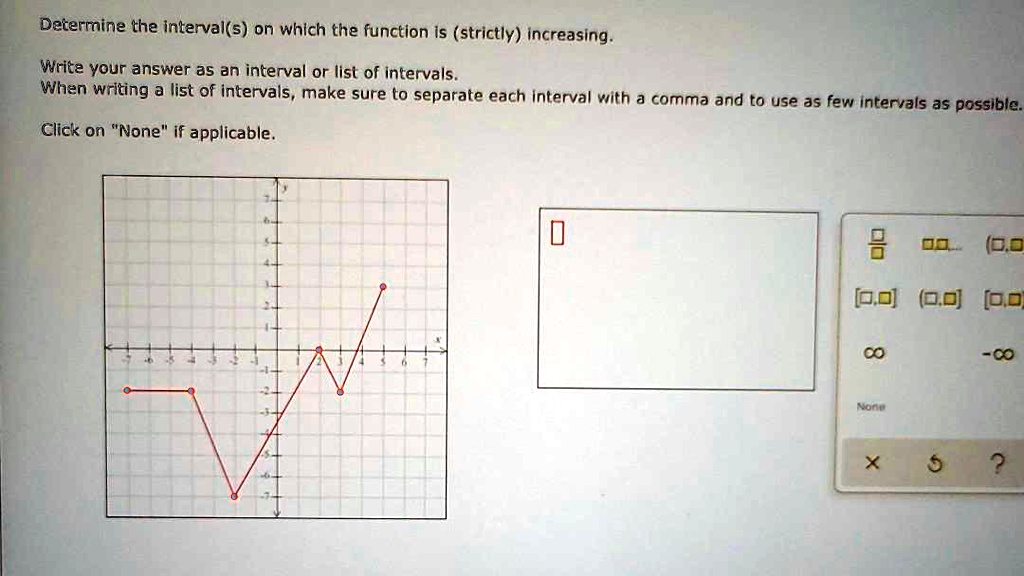 Determine The Intervals On Which The Function Is Strictly Increasing Write Your Answer 35 An
