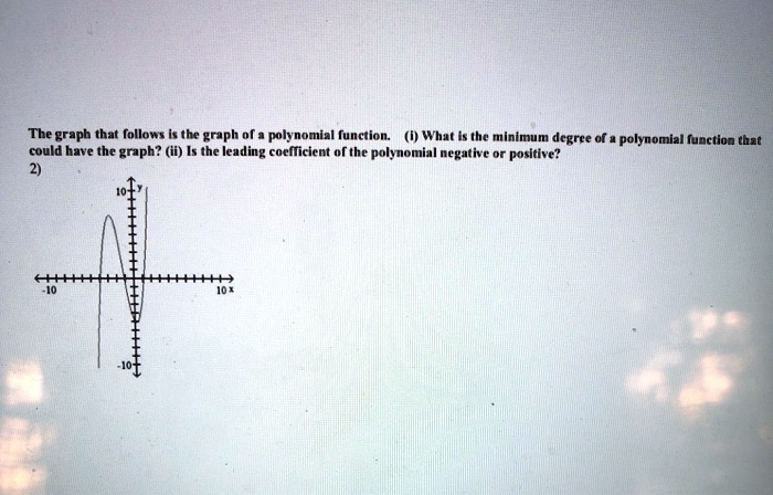SOLVED: The graph that follons is the graph of # polynomial function (i ...