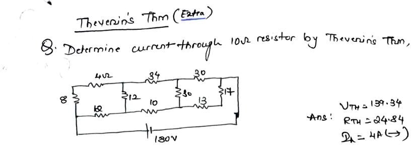 Solved Determine Current Through 10 Ohm Resistor By Thevenins Theorem