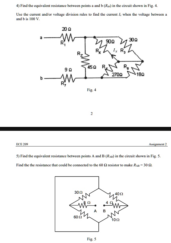 4) Find the equivalent resistance between points a and b...