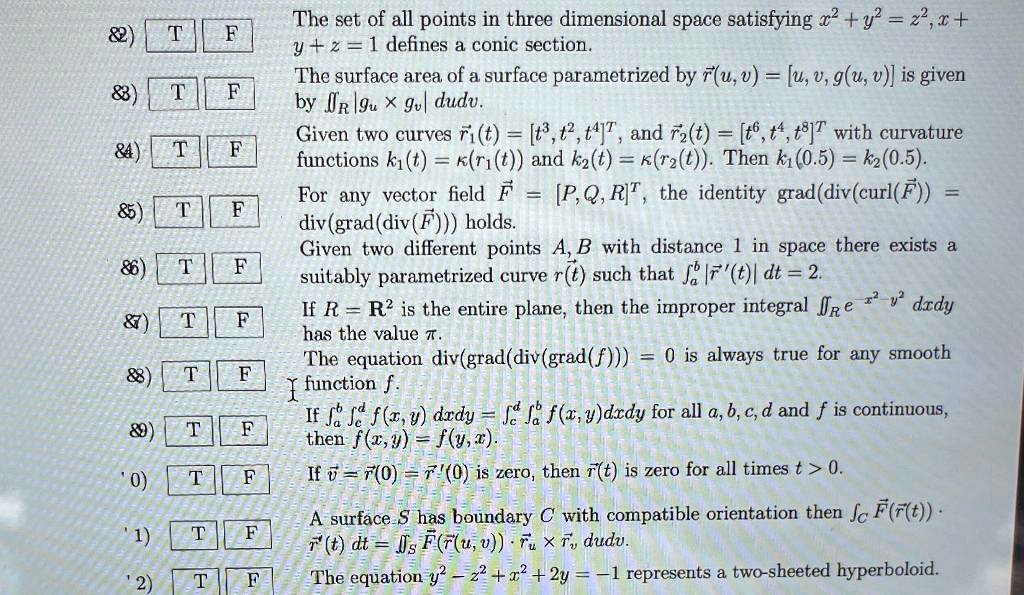 SOLVED: The set of all points in three dimensional space gatisfying z ...