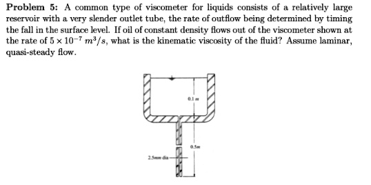 Problem 5: A common type of viscometer for liquids consists of a ...