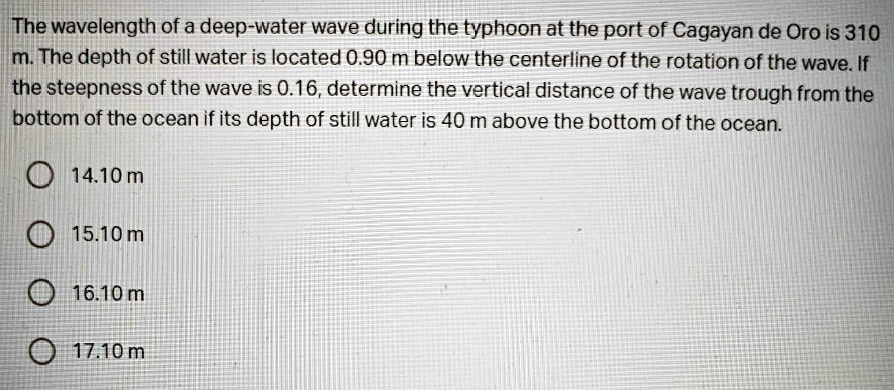 The wavelength of a deep-water wave during the typhoon at the port of ...