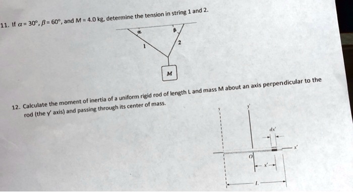 Tension in string and and m 40kg determine the if a 30 b 609...