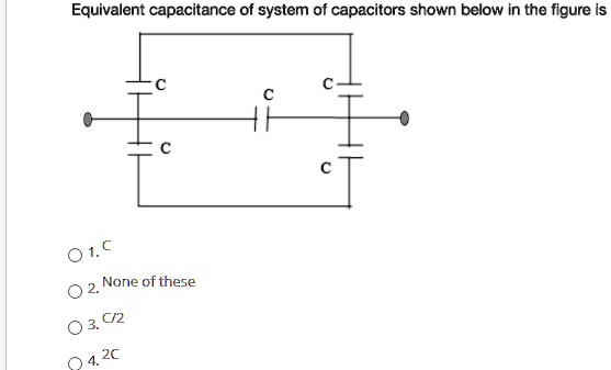 SOLVED: The equivalent capacitance of the system of capacitors shown below in the figure is ...
