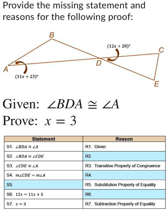 Transitive Property Of Equality Proof