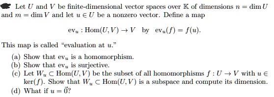 Let U And V Be Finite Dimensional Vector Spaces Over … Solvedlib