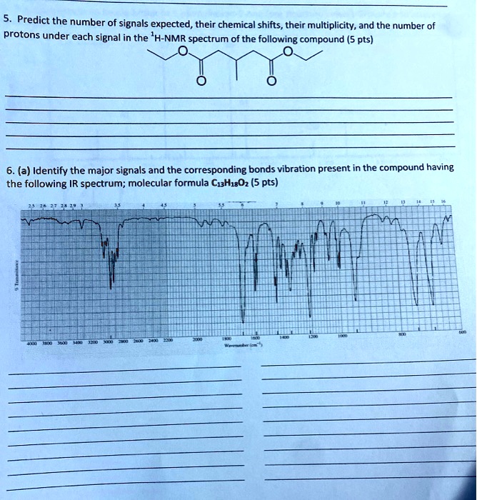 SOLVED: Predict the number of signals expected, their chemical shifts, their multiplicity, and ...