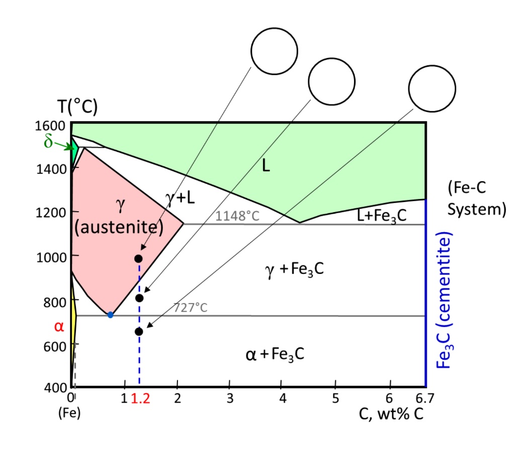 T(°C) 1600 ? 1400 ? + L 1200 ? (austenite) 1000 L 1148°C L+Fe3C (Fe-C ...