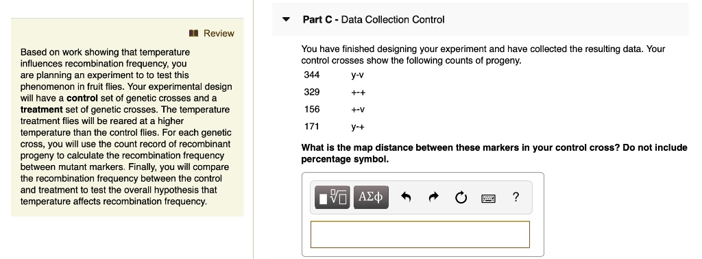 SOLVED: Part C Data Collection Control Review Based on work showing that temperature influences ...