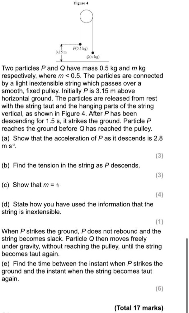 SOLVED: From Ske) JSw Ol kel Two particles P and Q have mass 0.5 kg and ...