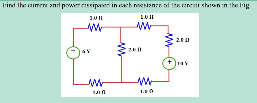 Find the current and power dissipated in each resistance of the circuit ...