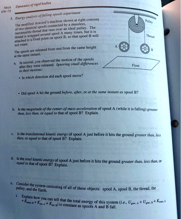 SOLVED: Mechanics of rigid bodies HW-72: Energy analysis of falling ...