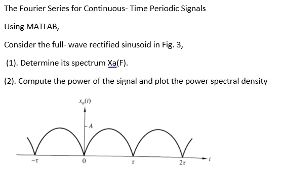 Solved The Fourier Series For Continuous Time Periodic Signals Using Matlab Consider The Full