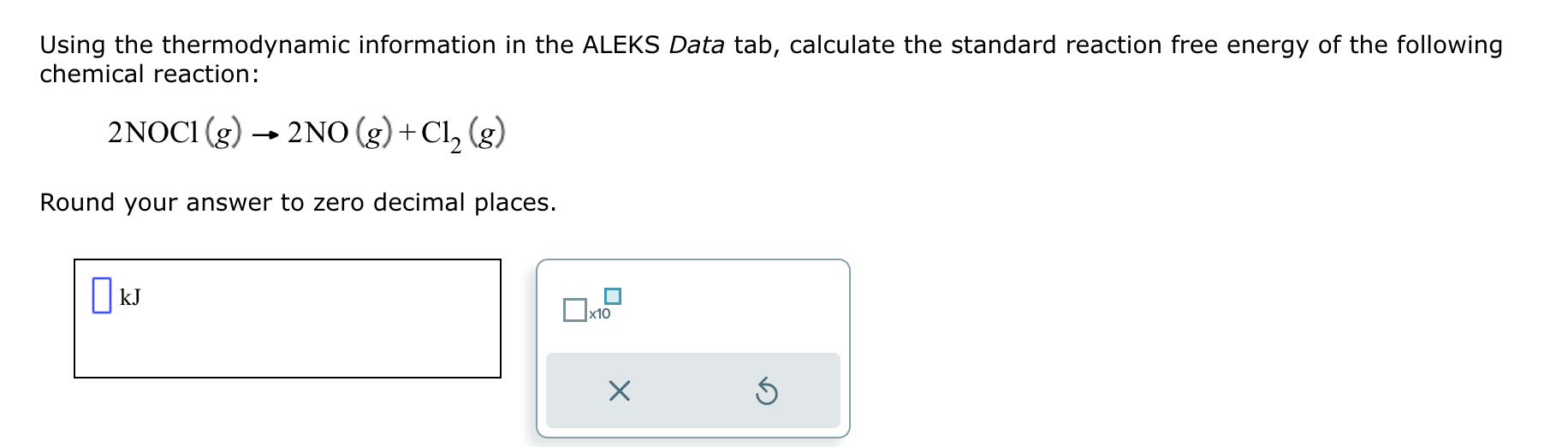 Using the thermodynamic information in the ALEKS Data tab, calculate the standard reaction free ...