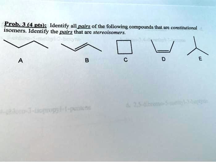 SOLVED: Preb 3 (4 points): Identify all pairs of the following ...
