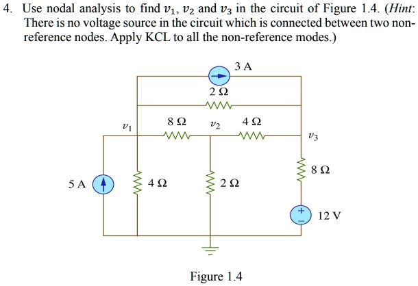 use nodal analysis to find vv and v in the circuit of figure 14hint ...