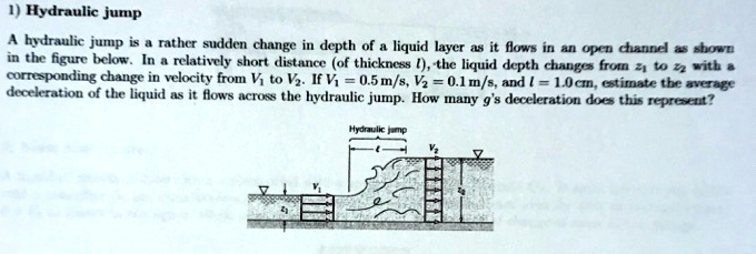 SOLVED: Hydraulic jump A hydraulic jump is a rather sudden change in ...