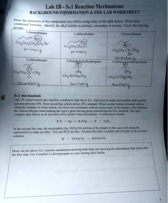 SOLVED: Lab IB - Swl Reaction Mechanisms BACKGROUND INFORMATION PRE-LAB ...