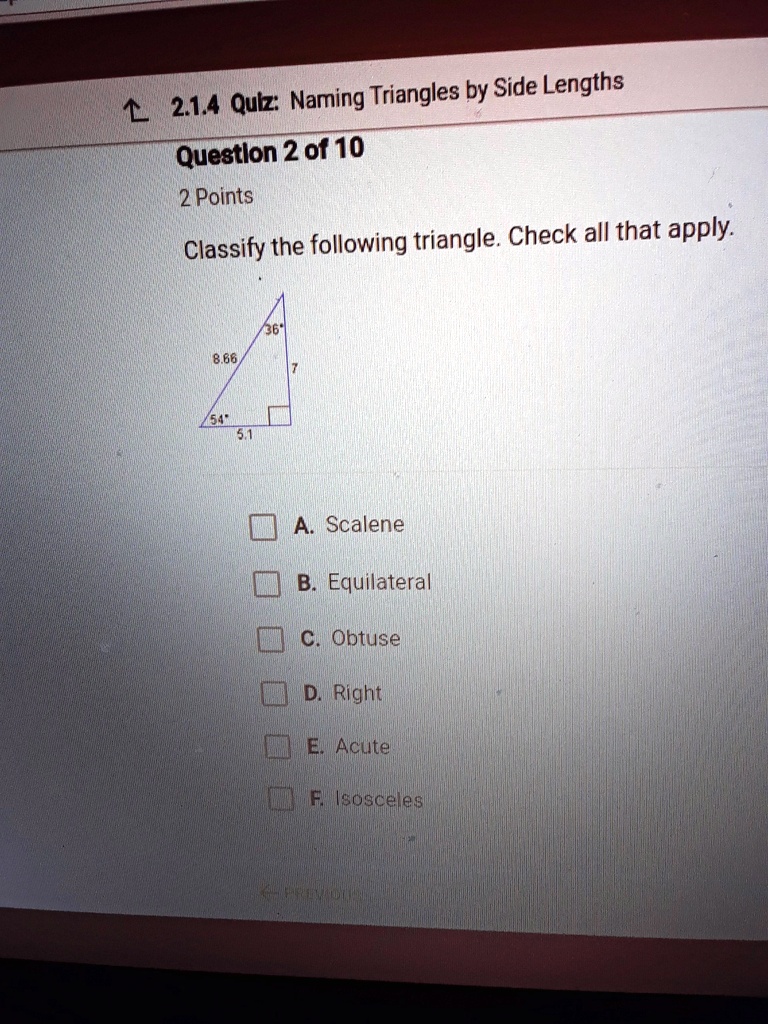 Classify the following triangle. Check all that apply: 21.4 Quiz ... Classify the following triangle. Check all that apply: 21.4 Quiz ...
