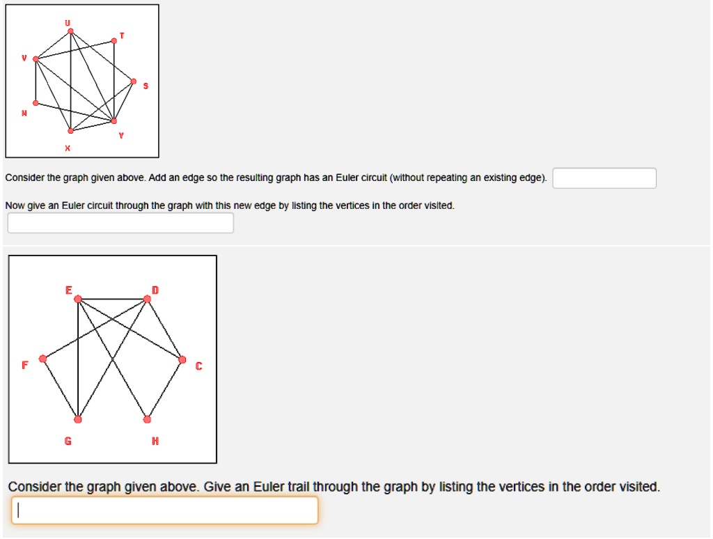 Consider The Graph Given Above Add An Edge So The Resulting Graph Has An Euler Circuit Without