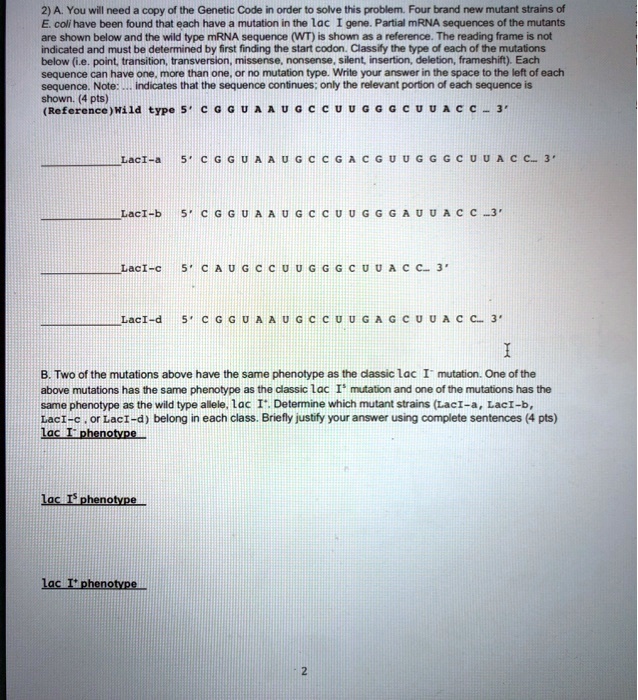 you wil need copy the genetic code order t0 solve itis problem four ...