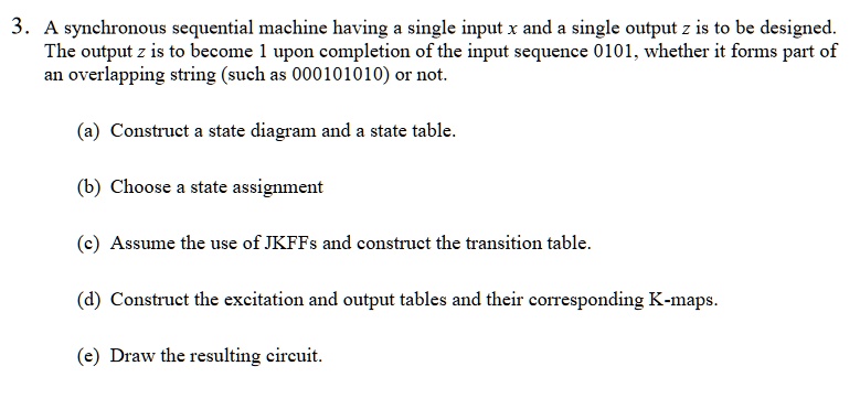 Solved A Synchronous Sequential Machine Having A Single Input X And A