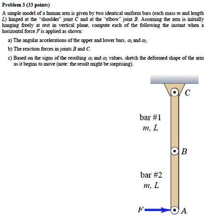 Problem 3 (33 points) A simple model of a human arm is given by two ...