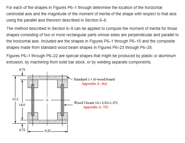 SOLVED: For each of the shapes in Figures P6-1 through determine the location of the horizontal ...