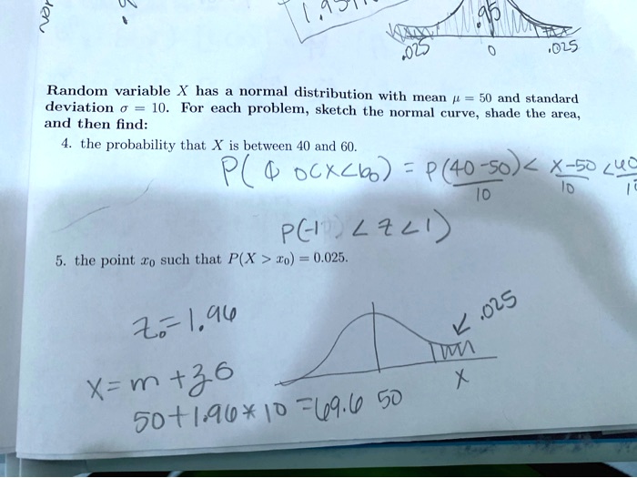 SOLVED:0 ) | 015 Random variable X has normal distribution with mean ...