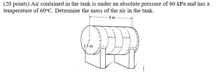 20 points air contained in the tank is under an absolute pressure of 60 ...