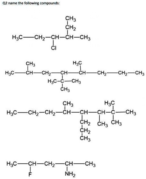 Solved I Need The Answer Quickly Q2 Name The Following Compounds