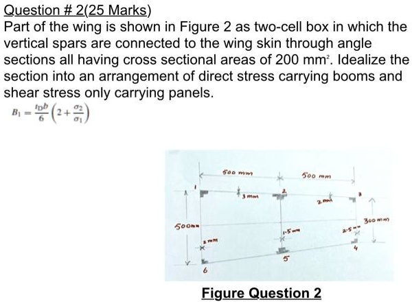 question 225 marks part of the wing is shown in figure 2 as two cell ...