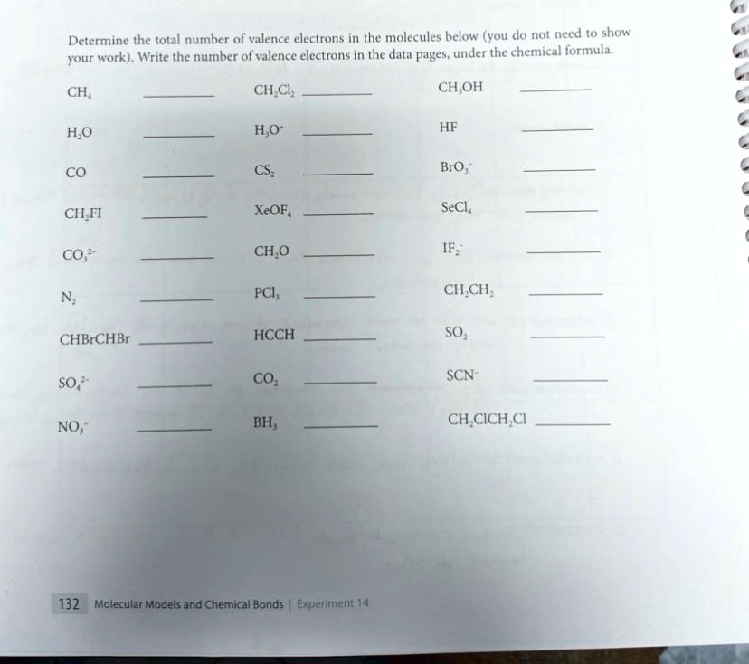 SOLVED: Determine the total number of valence electrons in the ...