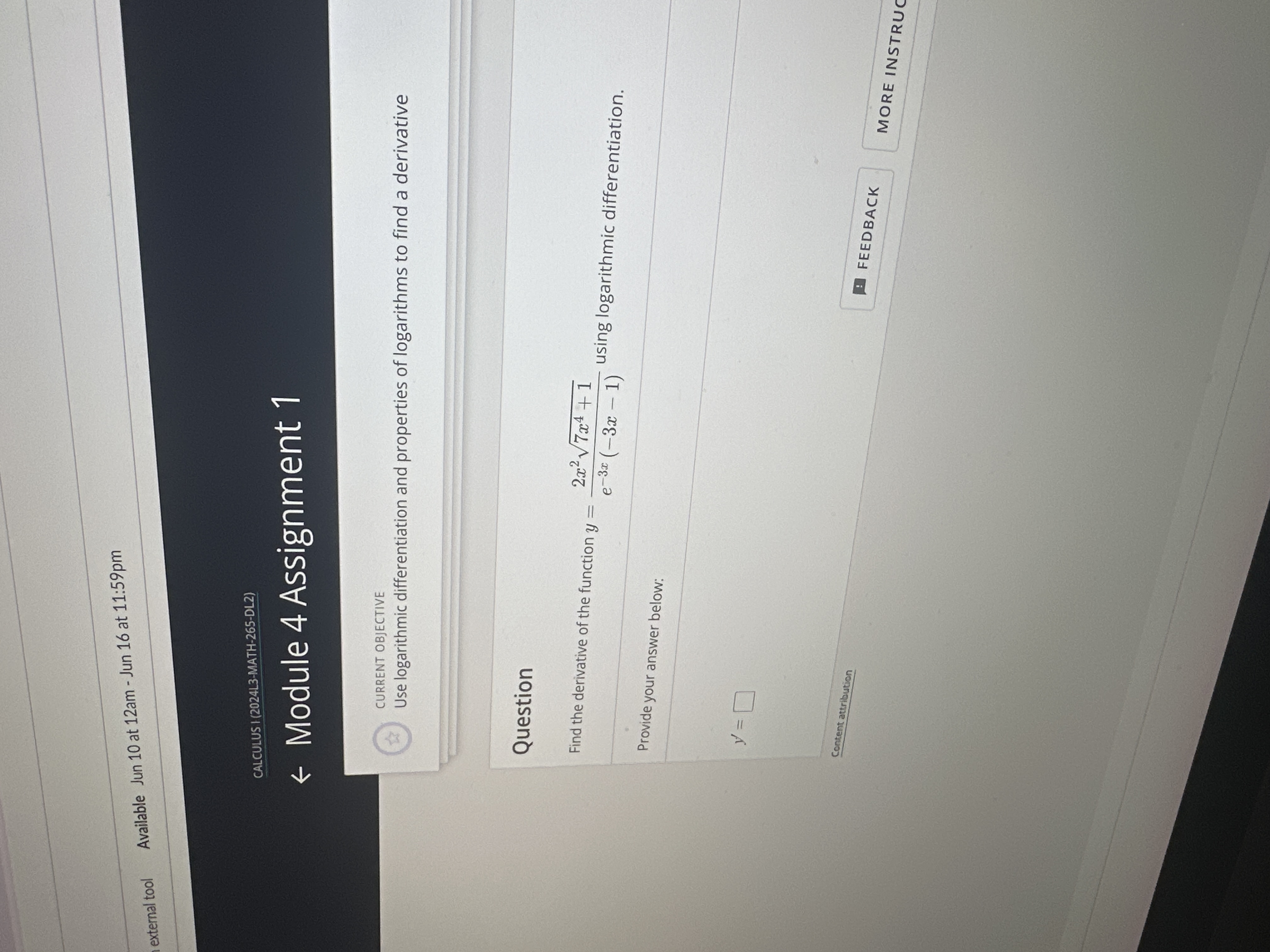 external tool Available Jun 10 at 12 am - Jun 16 at 11: 59 pm CALCULUS ...