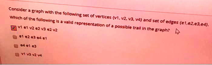 consider a graph with the following which of the set of vertices vt v2v3 tollowing i5 a valid v4 ...