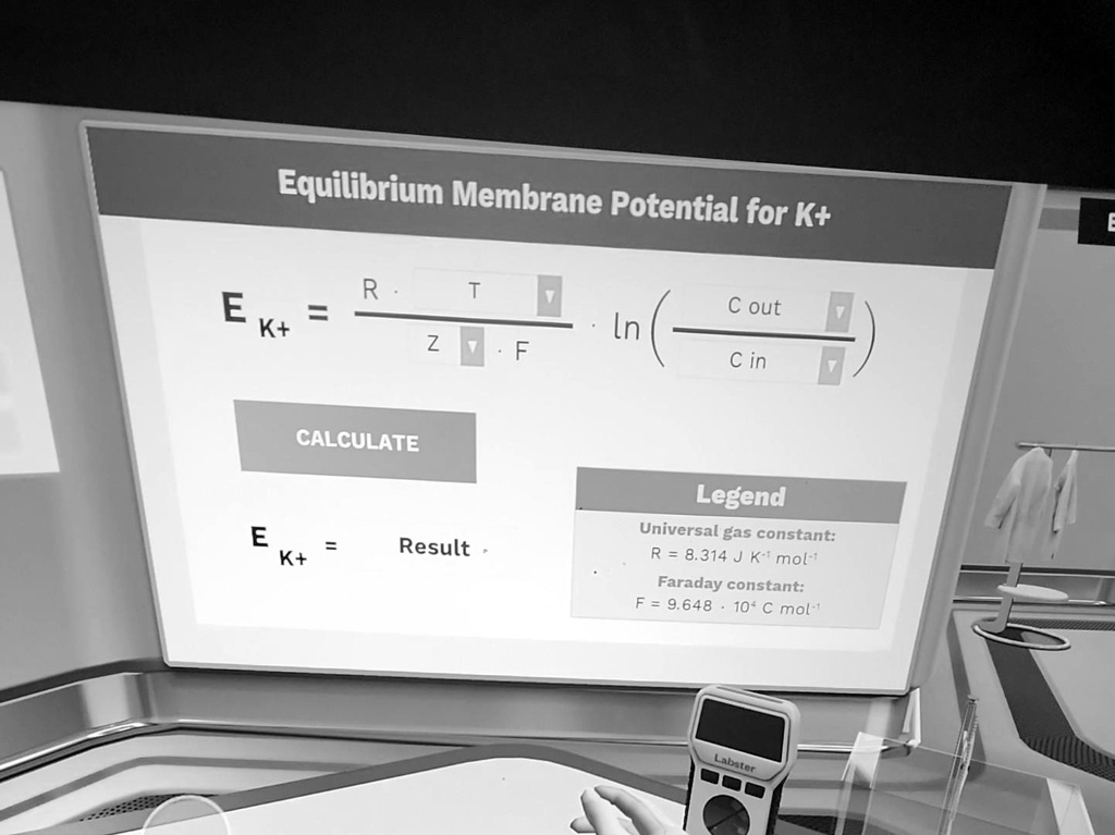 Calculate the equilibrium potential for K+ at 20 Celsius. Equilibrium Membrane Potential for K+ ...
