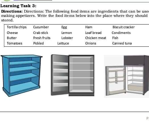 SOLVED: "The following food items are ingredients that can be used in making appetizers.Write ...