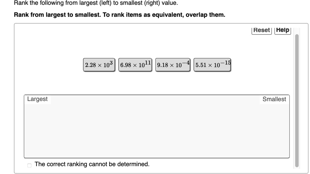 Rank The Following From Largest left To Smallest r SolvedLib