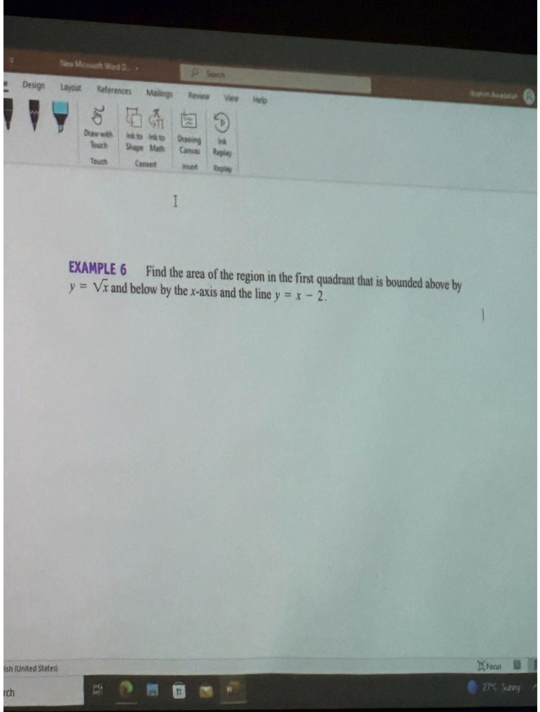 EXAMPLE 6 Find the area of the region in the first quadrant that is ...