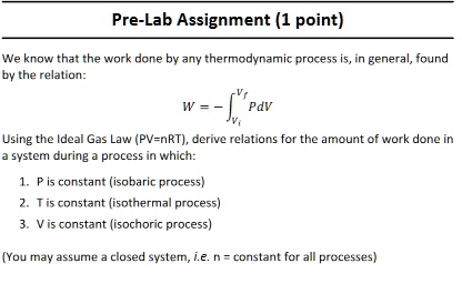 pre lab assignment 1 point we know that the work done by any ...