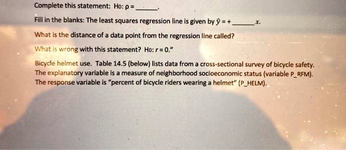 SOLVED:Complete this statement: Ho: P = Fill in the blanks: The least ...