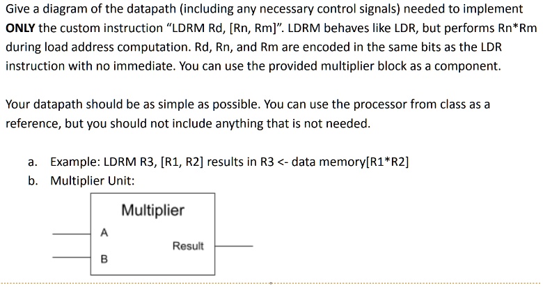SOLVED: Give a diagram of the datapath (including any necessary control signals) needed to ...