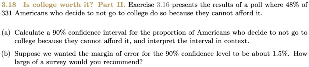 318 is college worth it part ii exercise 316 presents the results of a ...