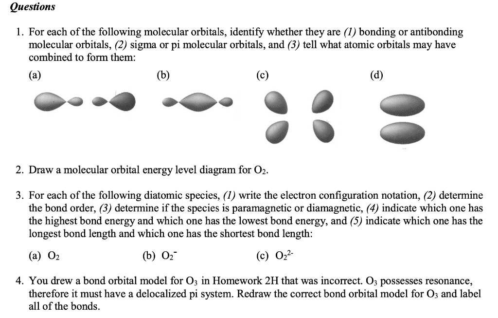 SOLVED: Questions For each of the following molecular orbitals ... SOLVED: Questions For each of the following molecular orbitals ...