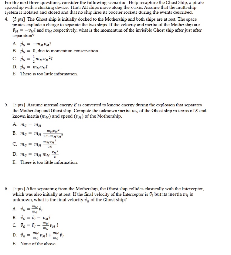 SOLVED: For the next three questions, consider the following scenario ...