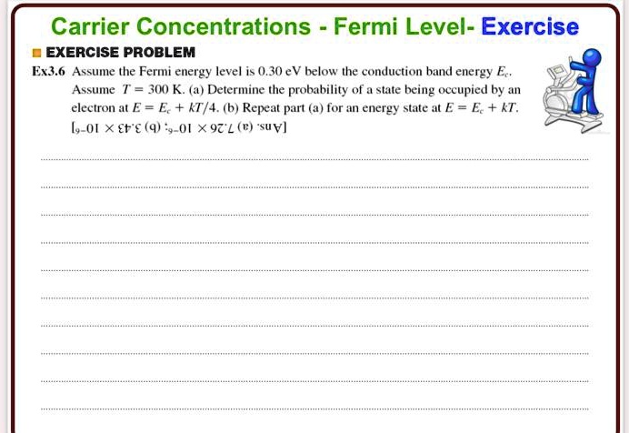 SOLVED: Carrier Concentrations - Fermi Level - Exercise EXERCISE ...