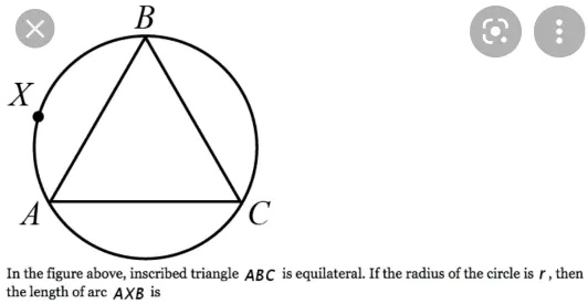 SOLVED: In the figure above, inscribed triangle ABC is equilateral If ...