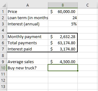 SOLVED: In cell B10, enter a formula using the IF function to display Buy it! if the monthly ...