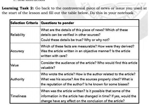SOLVED: Learning Task 2: Go back to the controversial piece of news or ...